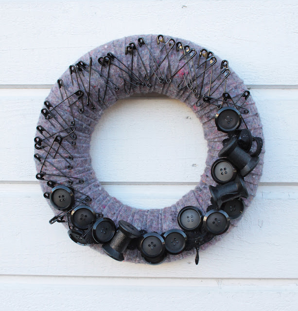 Kranssi Green Craft kierrätyshuovasta - Ideatasku