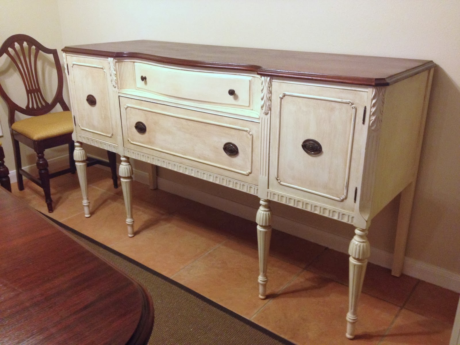 Refurbished with Love: Some Two Tone Action on a Buffet and Dining Room ...