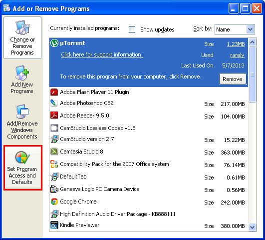 Windows XP: How to set default browser in Windows XP?