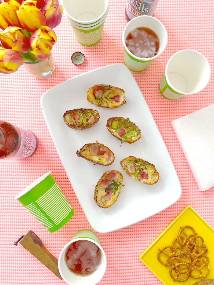 Cheesy Bacon–Brussels Sprout Potato Skins for Cozy Snacking! / Hey, EEP!