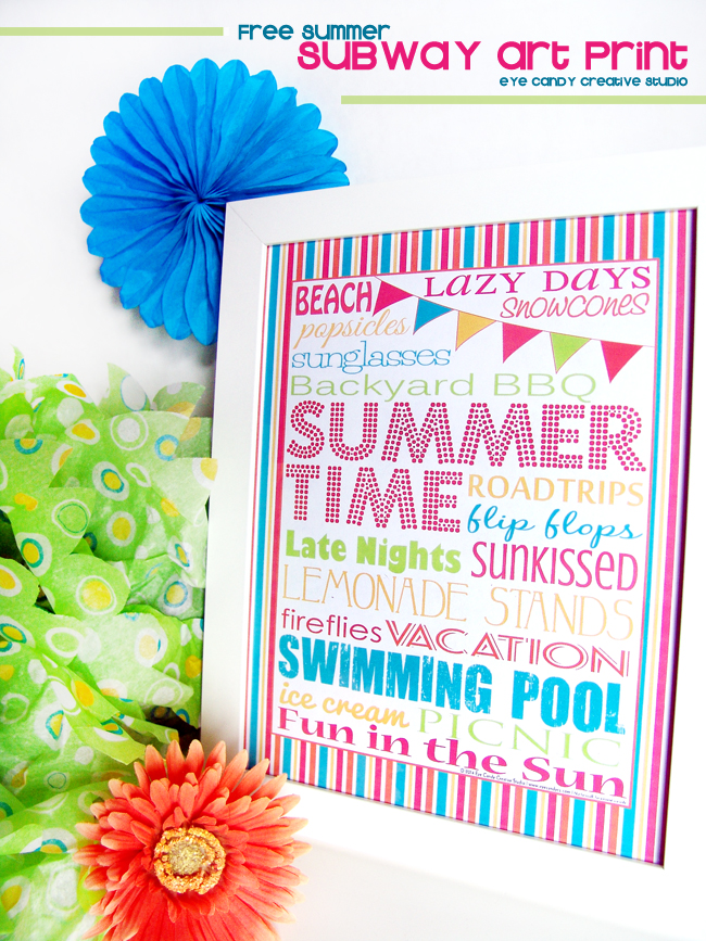 Eye Candy Creative Studio: FREEBIE :: SUMMER Subway Art