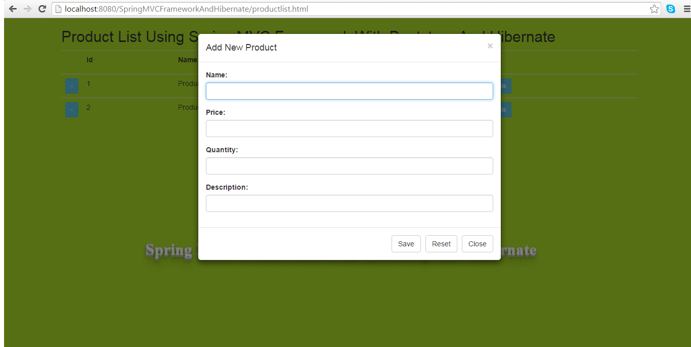 Spring MVC Framework With Bootstrap and Hibernate - Java9R