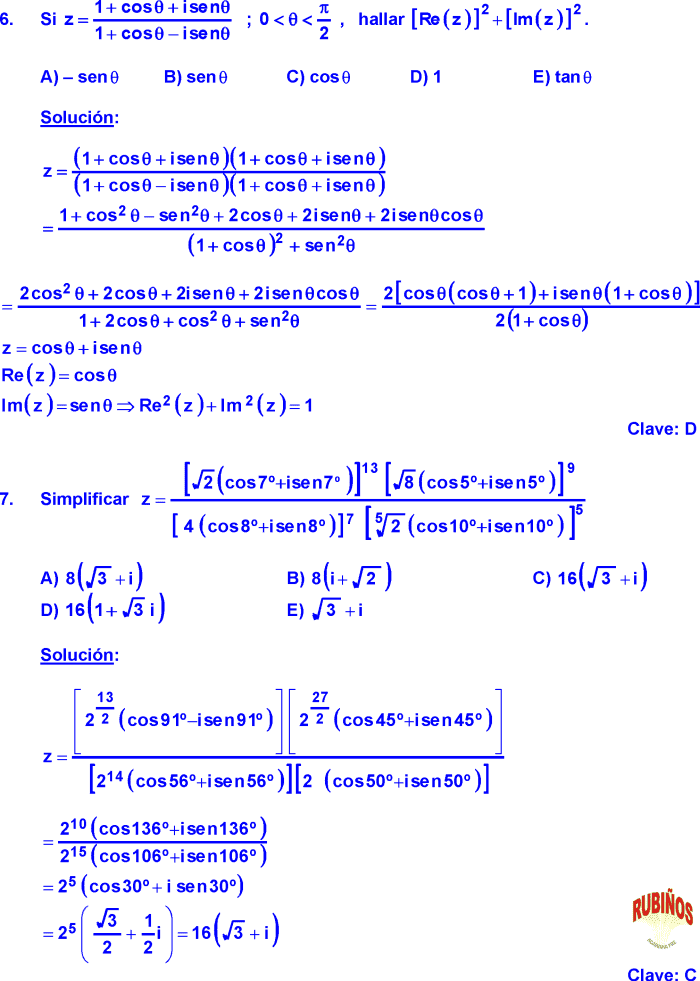 NÚMEROS COMPLEJOS PROBLEMAS RESUELTOS DE ÁLGEBRA PREUNIVERSITARIA pdf