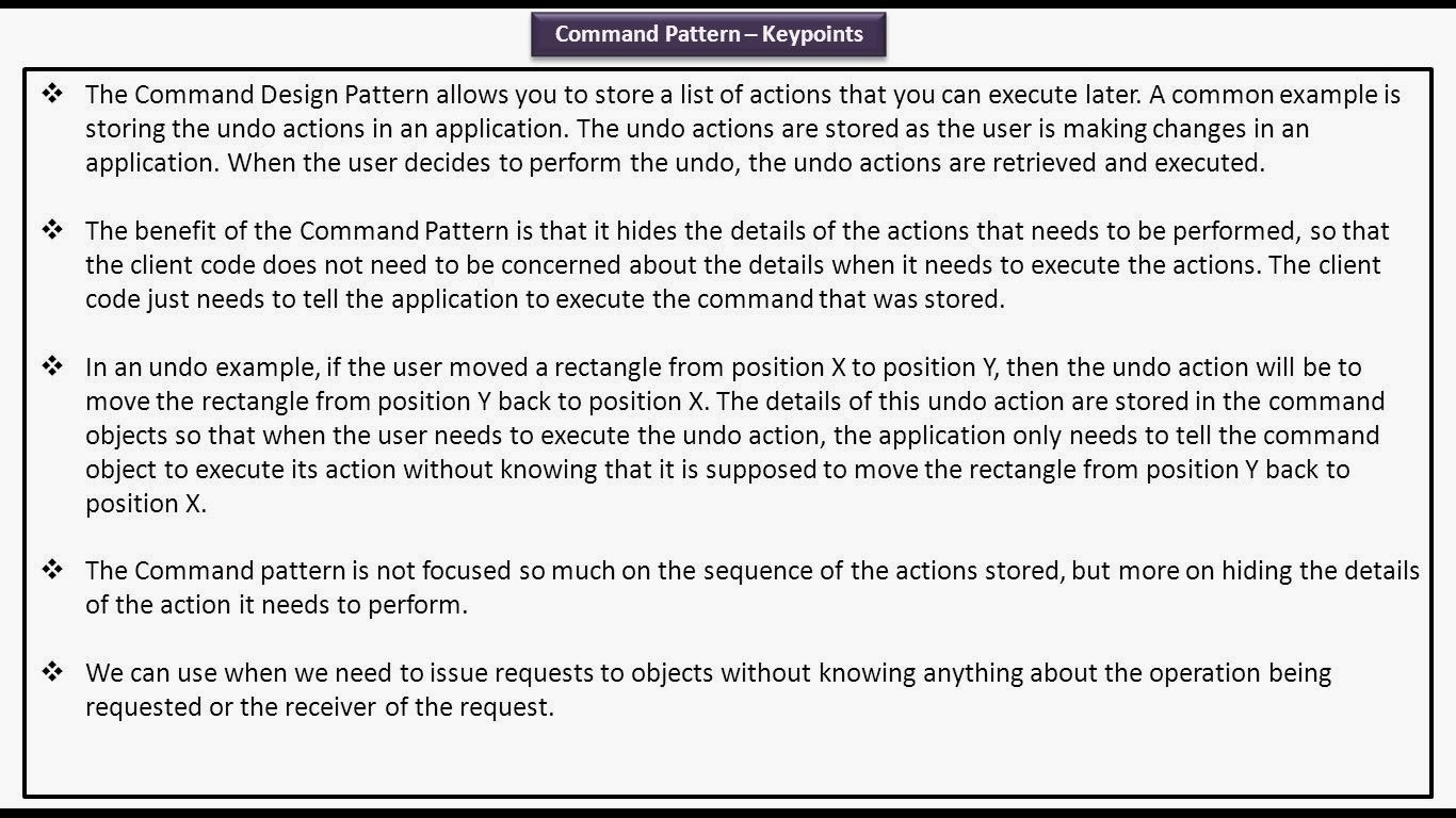 Java Ee Command Design Pattern Key Points