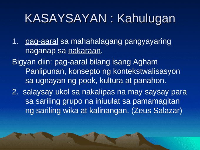 kahulugan ng kasaysayan - philippin news collections
