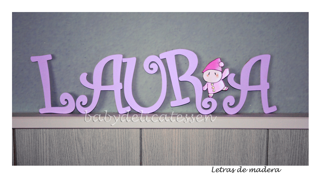 BABY DELICATESSEN LETRAS DE MADERA: LETRA TIPO ESPIRAL