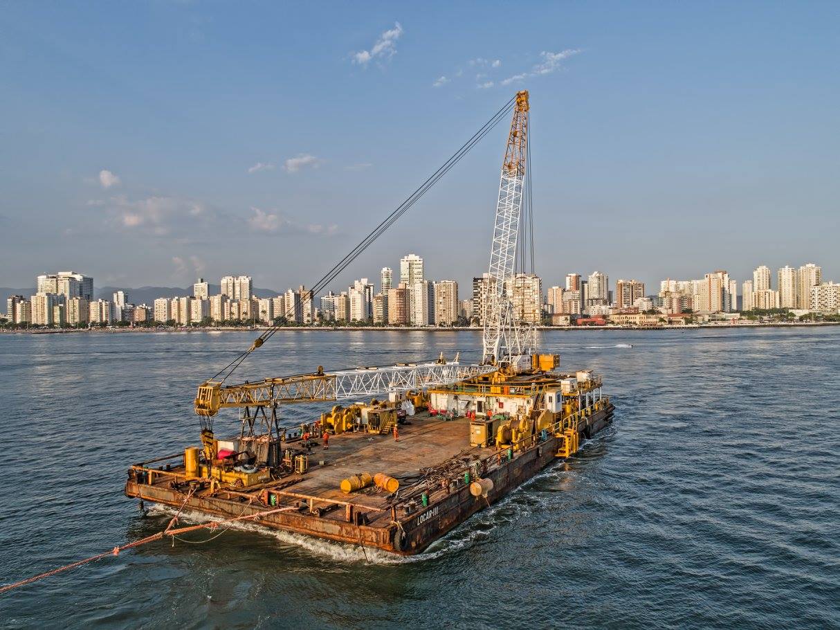 Santos Shiplovers: Rb Locar XII + Barge Locar III, Moving to Santos Roads