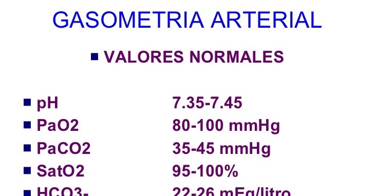 PRUEBAS DIAGNÓSTICAS: Gasometría arterial