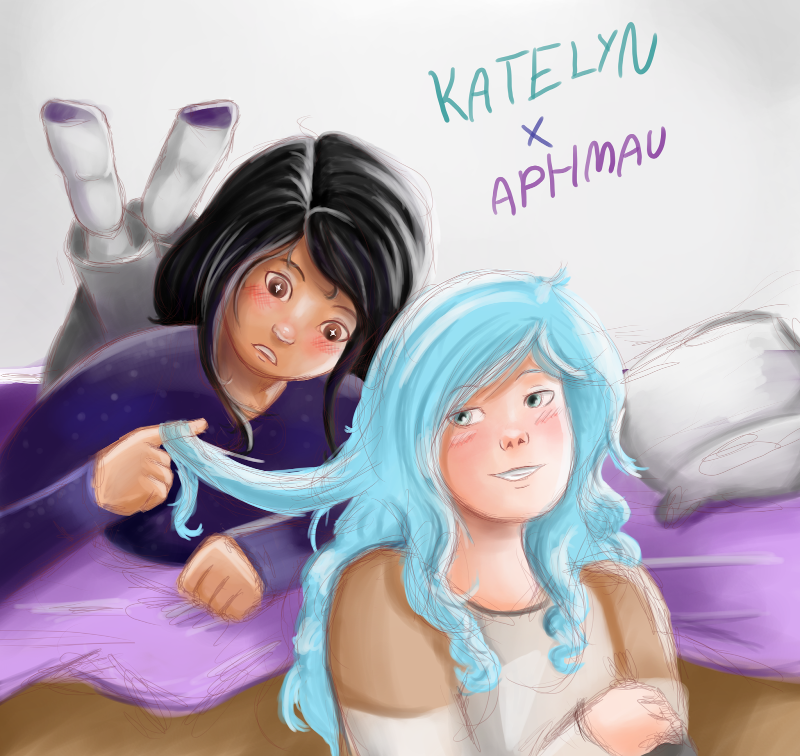 Captain Froggie Loves Drawing: MY SHIP Katelyn x Aphmau ( Katemau )