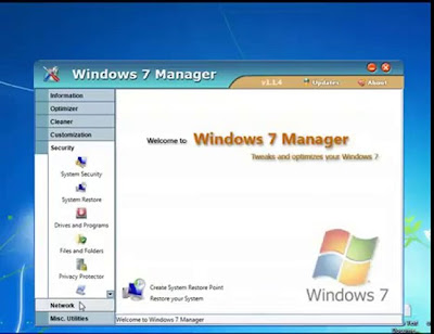 Free Download Windows 7 Manager Versi 4.2.4 Final + serial Number