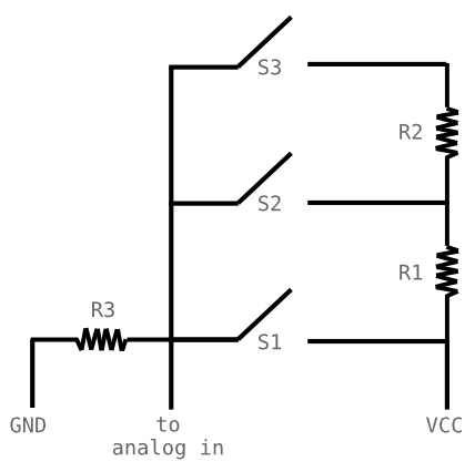 Markus Wobisch: Saving Arduino Inputs: Analog Readout of Keypad