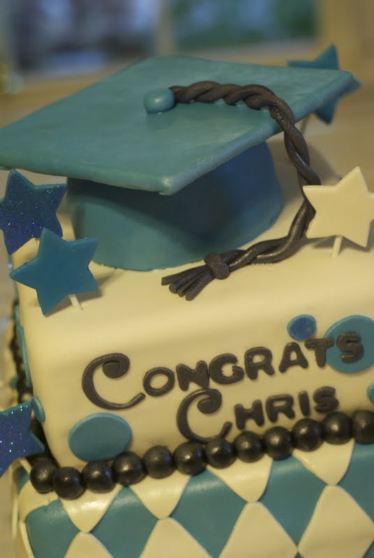 Country Cupboard Cakes: Blue & White Graduation Cake