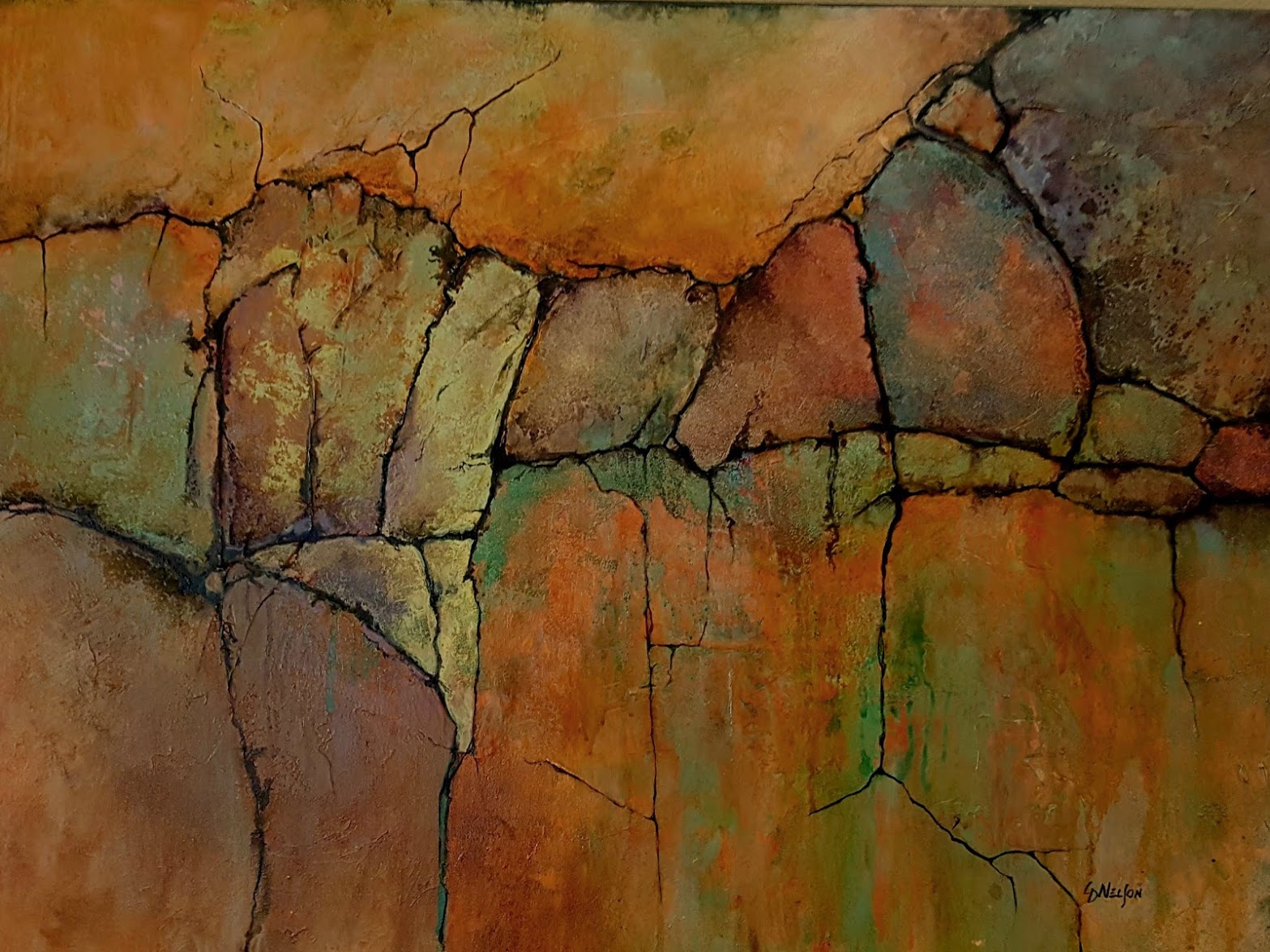 CAROL NELSON FINE ART BLOG: Mixed Media Geologic Abstract, "Ancient ...