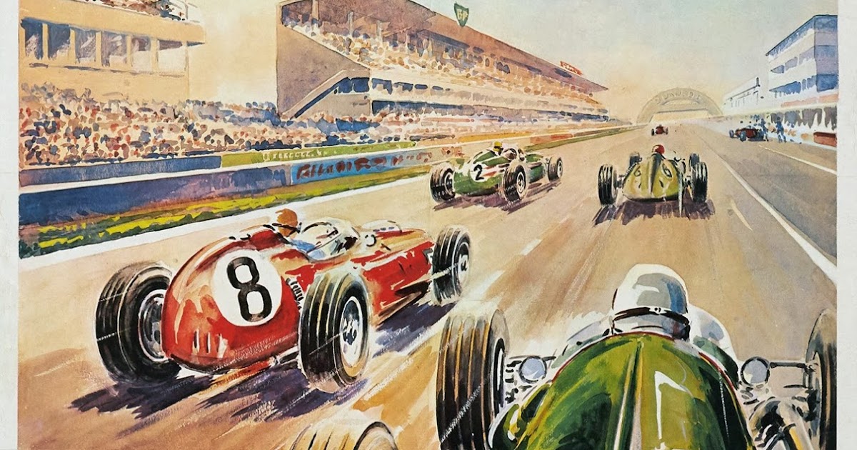 transpress nz: Reims formula 1 poster, 1960