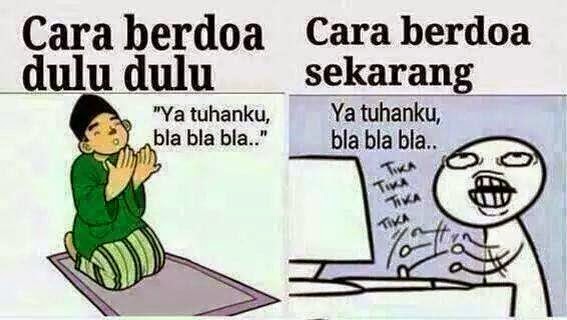 Meme Meme Lucu: Beda Berdoa Zaman Dulu dan Sekarang