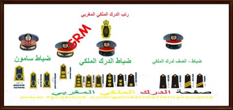 Gendarmerie Royale : les grades des éléments de la Gendarmerie Royale