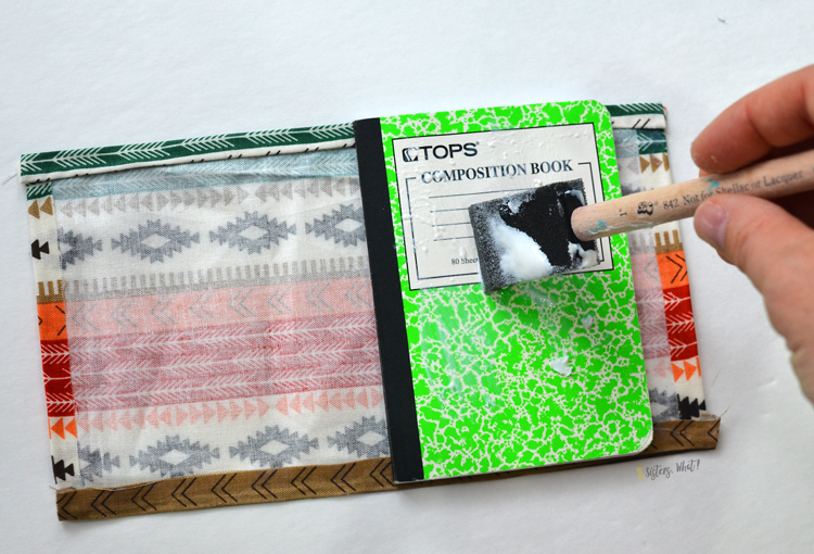 How To Cover Mini Notebooks With Fabric - Sisters, What!