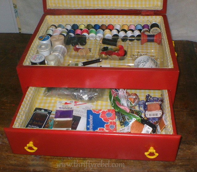 Turn a Cutlery Chest into a Sewing Box - Color Me Thrifty