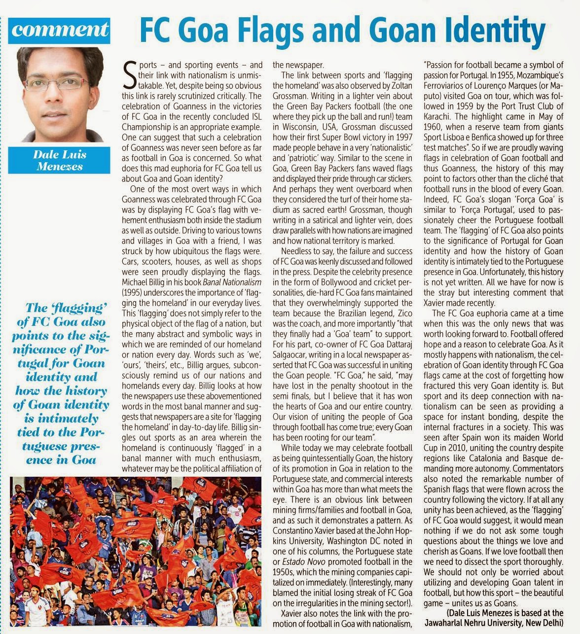 THE VALLEY OF WORDS: FC GOA FLAGS AND GOAN IDENTITY