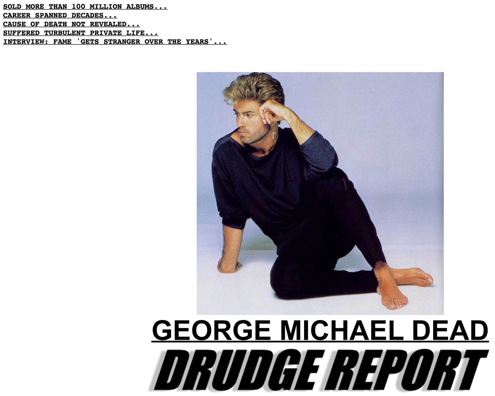 Althouse: Goodbye to George Michael — You made the sun shine brighter ...