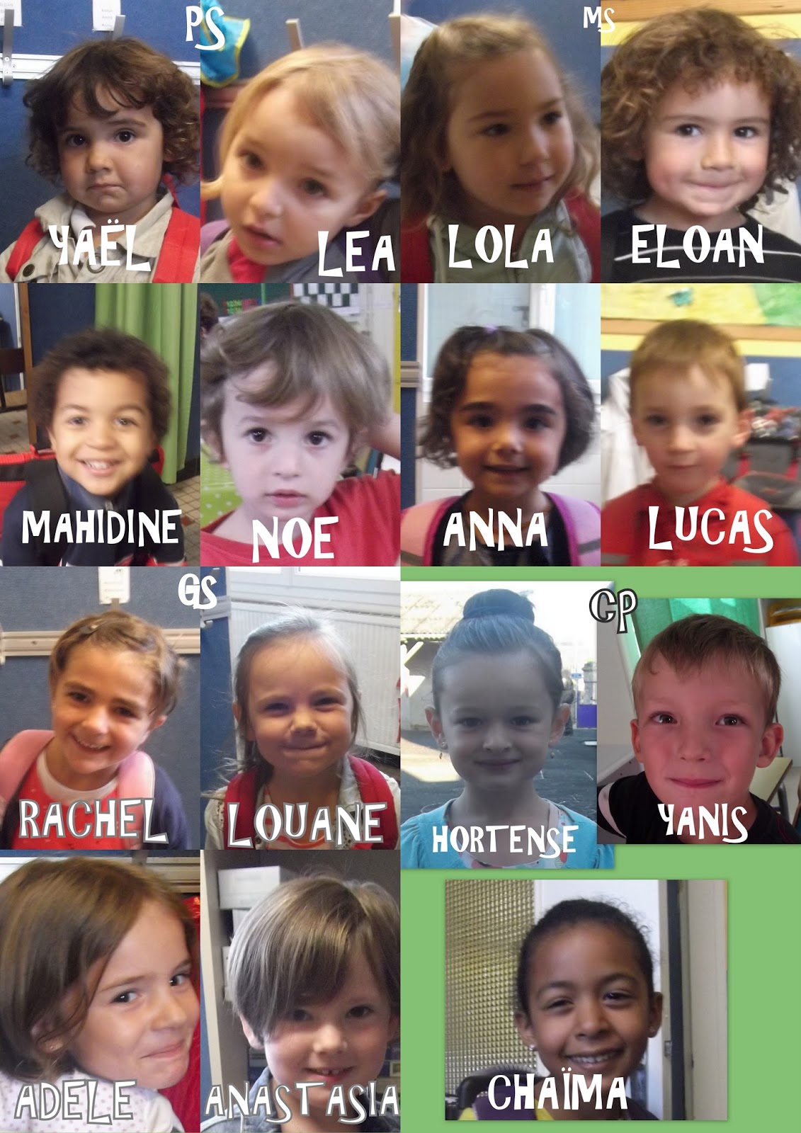 ECOLE NOTRE-DAME de TERVES: trombinoscope des maternelles - CP