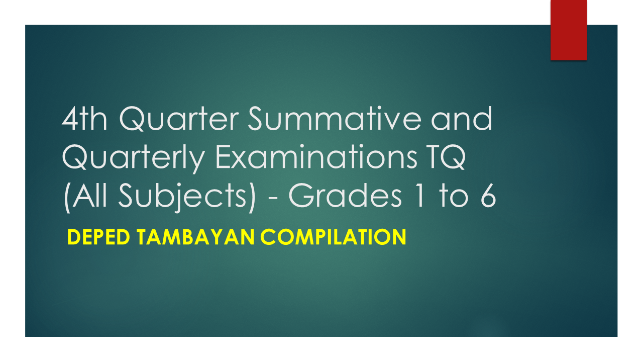 3rd Quarter Summative Test - Bank2home.com