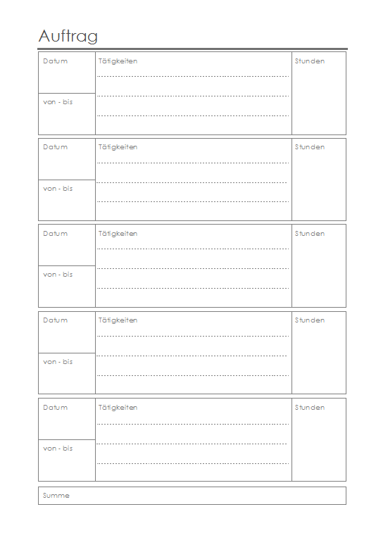 Haushalts-Survival-Blog: Stundenzettel / Wochenbericht (A5)