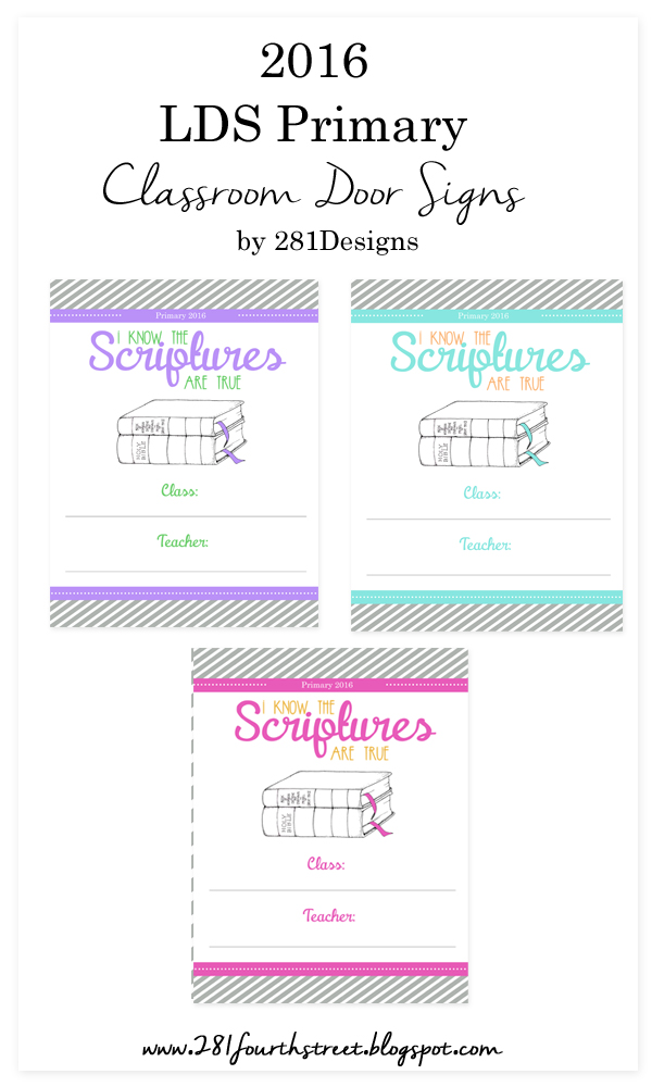 281 Designs: 2016 LDS Primary Door Signs