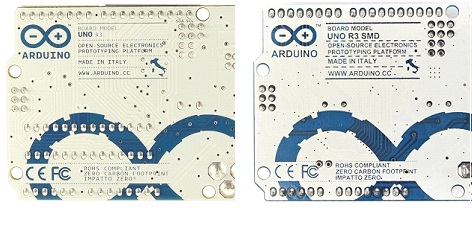 Gambar 2. Papan asli (Belakang) dan Palsu (Belakang) (www.arduino.cc)