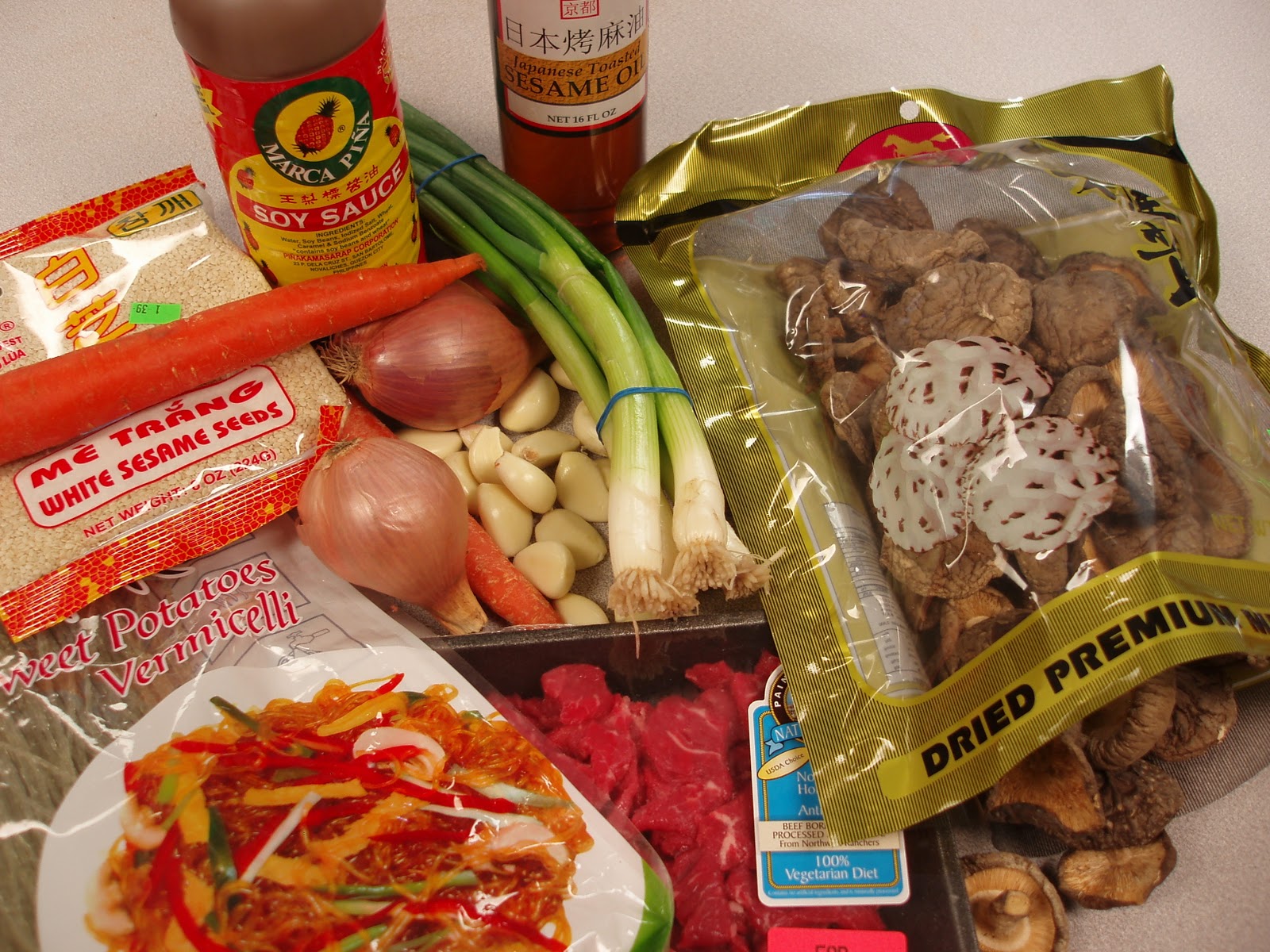 COOKING: Chop Che (Korean Noodles with Beef)