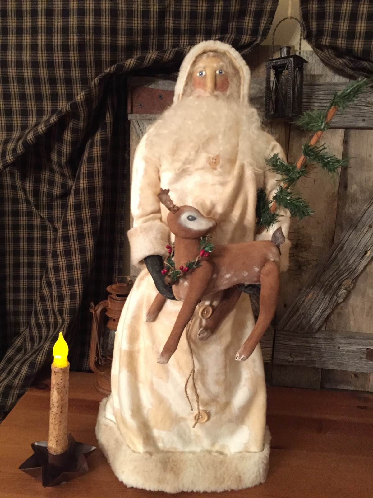 Cozy Creek VIntage Primitives: Handmade Primitive Standing Santa Claus ...