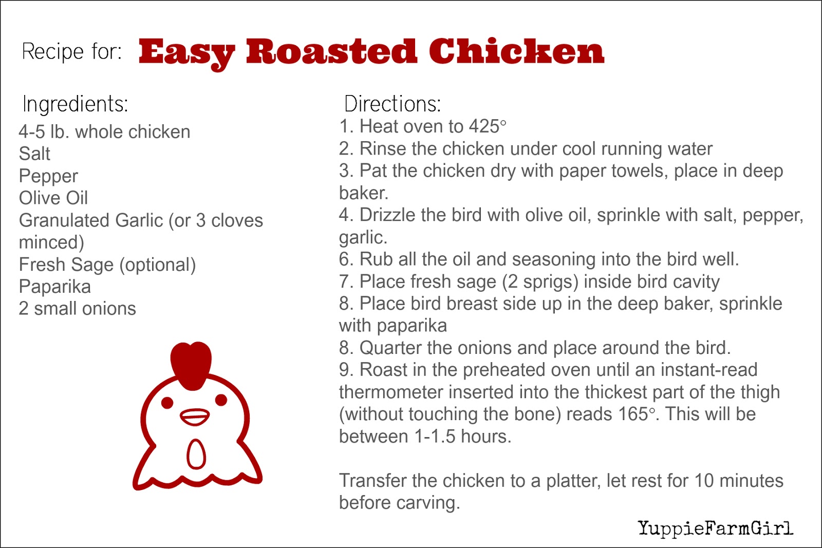 Yuppie Farm Girl: Foodie Friday: Easy Baked Whole Chicken #Paleo