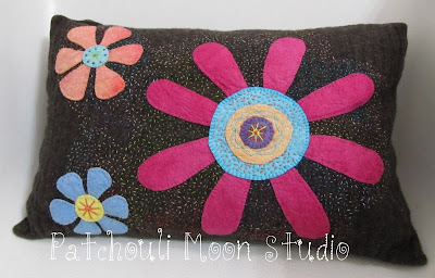 Patchouli Moon Studio: Wool Applique Pillow