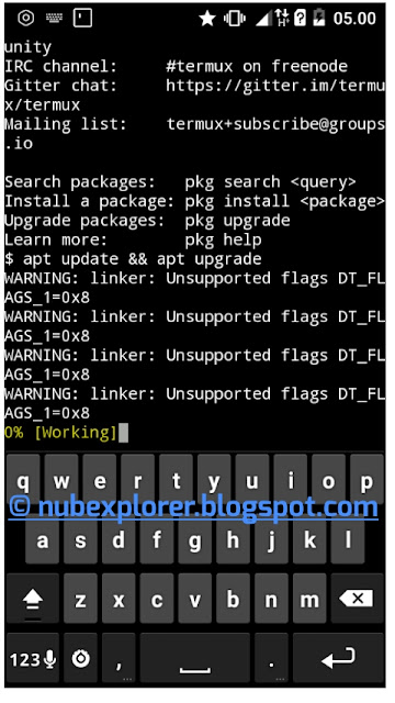 Cara Mengilangkan Pesan WARNING: linker: Unsupported flags DT_FLAGS_1=0x8 Di Termux ...