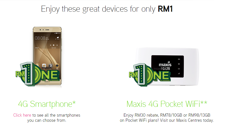 Maxis 特别优惠！这些手机只卖RM1！ - Leesharing