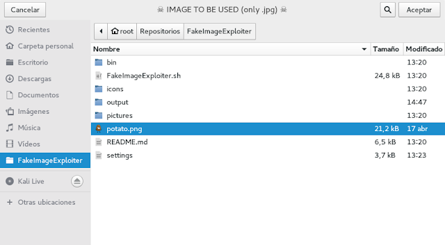 EMBEBER BACKDOOR EN IMAGEN con FakeImageExploiter - Candado Informatico