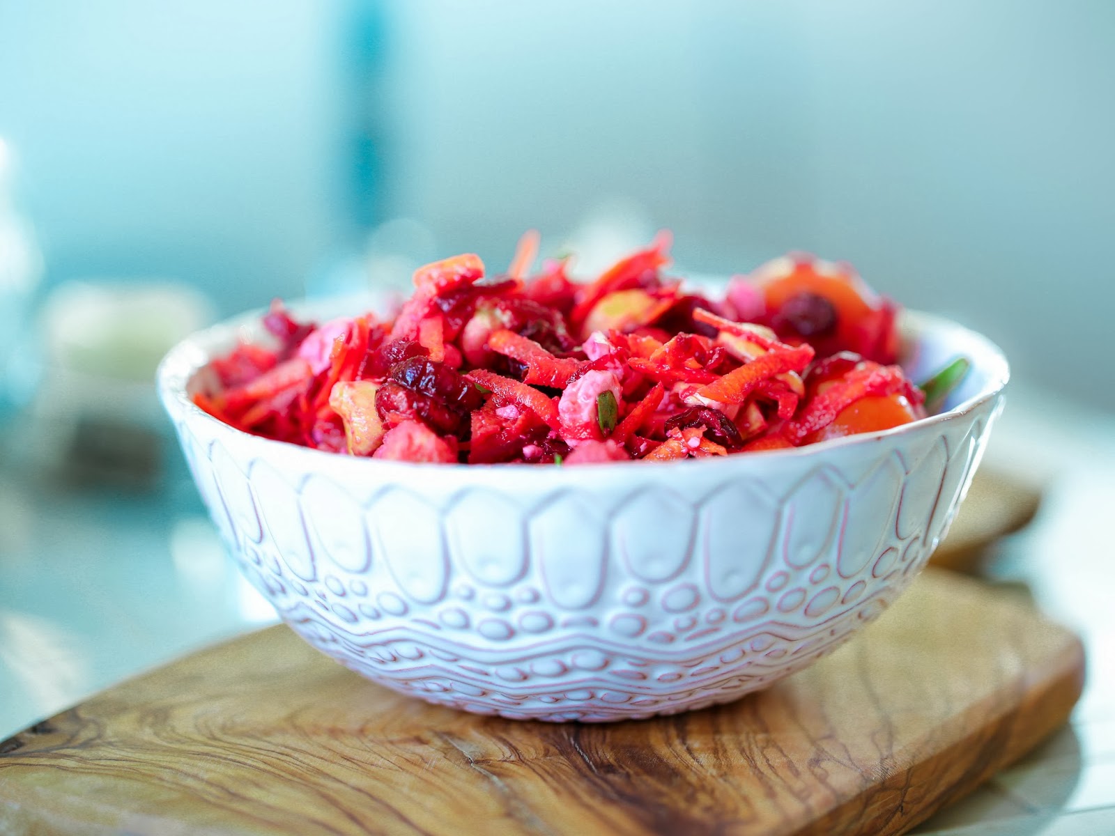 Laucole: Shredded Beet with Cashew and Tahini Salad