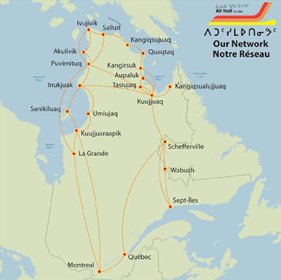 routes map: Air Inuit routes map