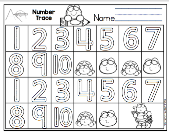 Alphabet and Number Practice for Bulletin Board ~ Preschool Printables