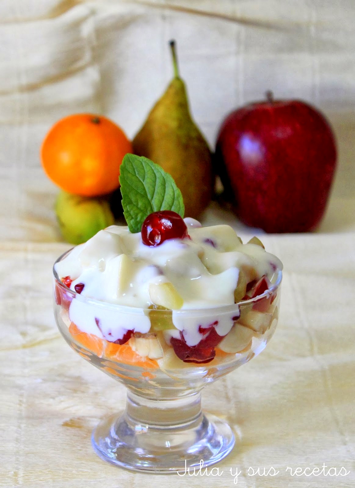 JULIA Y SUS RECETAS: Macedonia de frutas con yogur