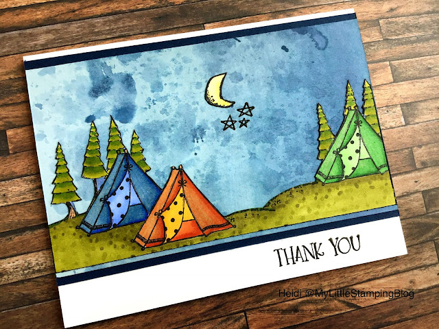 My Little Stamping Blog: Camping Themed Thank You card (Purple Onion ...