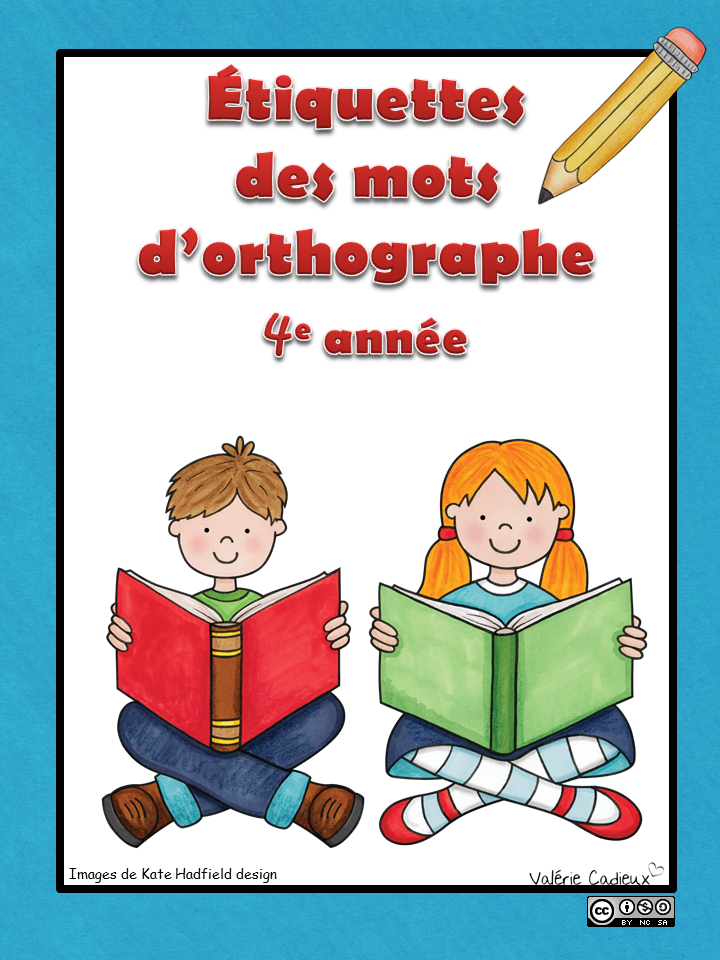 Étiquettes des mots d'orthographe du 2e cycle