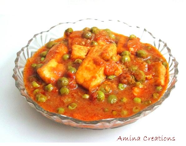 AMINA CREATIONS: MUTTER PANEER