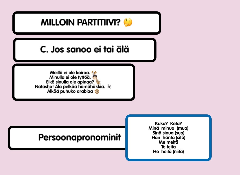 Suomea Kokkolassa Koto10: 8. Partitiivi ja nen-sanat (6.-10.6.2022)