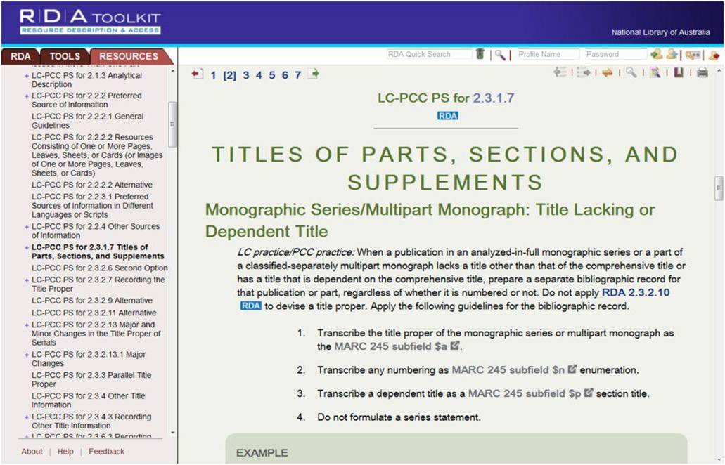 Resource Description and Access [RDA] - Indonesia Chapter: Screenshots ...