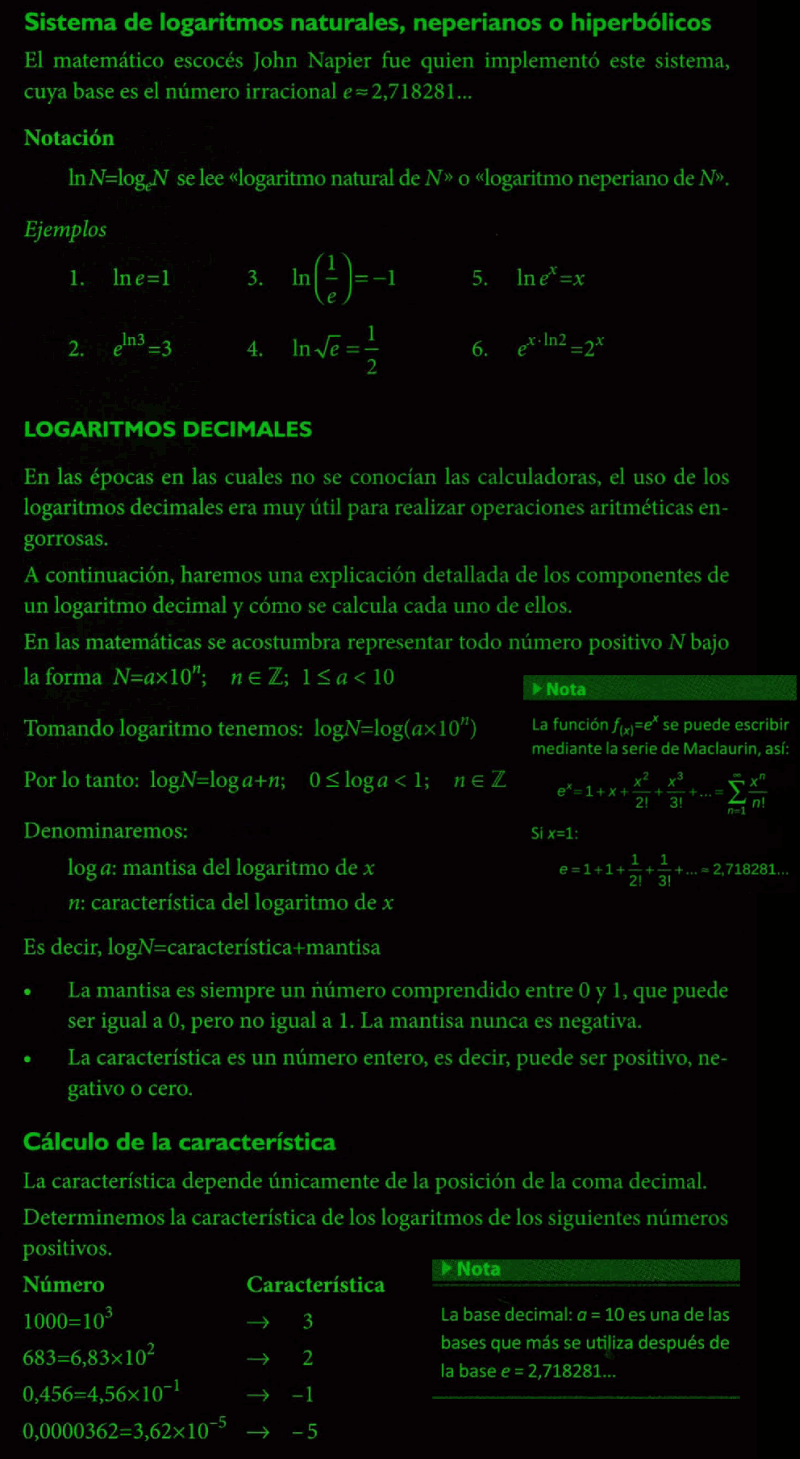 SISTEMAS DE LOGARITMOS VULGARES O DECIMALES , NATURALES O NEPERIANOS ...