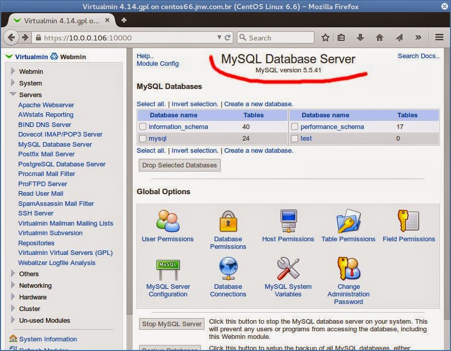 Francisco C Soares: CentOS 6.6 com MySQL 5.5