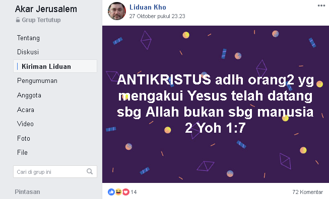 Antikristus adalah orang yang mengaku Yesus adalah Allah - SarapanPagi ...