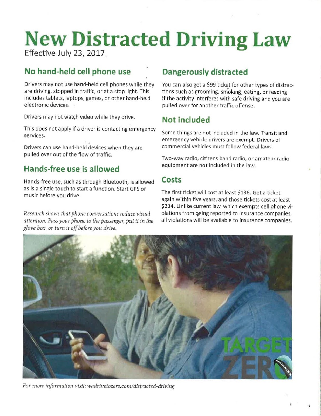 Shoreline Area News: Distracted Driving law takes effect July 23 - no ...