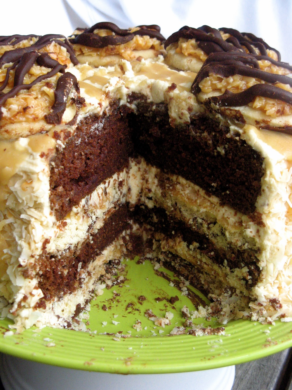 White Family Recipes: Samoa Girl Scout Cookie Layer Cake